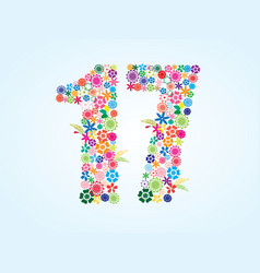 Colorful floral 5 number design isolated on white Vector Image