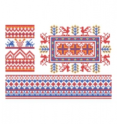 Russian old embroidery and patterns Royalty Free Vector