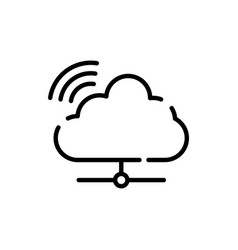 Digital cloud data icon outline style Royalty Free Vector