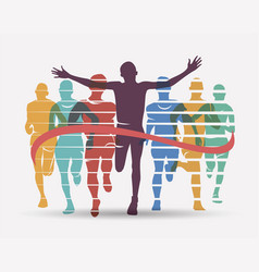 Running man symbol sport and competition concept Vector Image