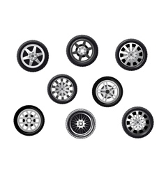 Car wheels set Royalty Free Vector Image - VectorStock