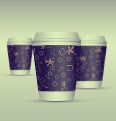 Realistic set of paper coffee cups Royalty Free Vector Image