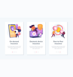 Insurance services app interface template Vector Image