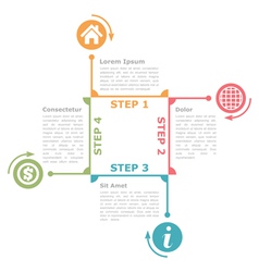 Four steps diagram template Royalty Free Vector Image