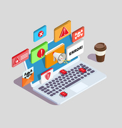 Old alert window set in classic style info error Vector Image