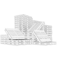 Warehouse outside view isometric Royalty Free Vector Image