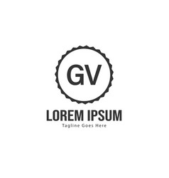 Initial gv logo template with modern frame Vector Image