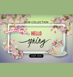 Spring advertising banner Royalty Free Vector Image