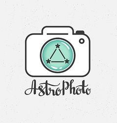 Abstract photography logo in line style Royalty Free Vector