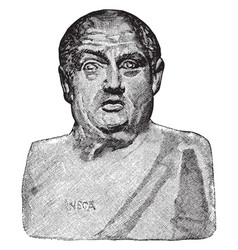 Bust of seneca the elder vintage Royalty Free Vector Image