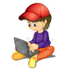 Girl using laptop Royalty Free Vector Image - VectorStock