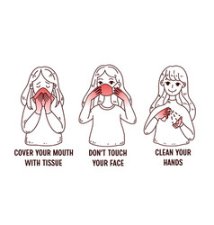 Coronavirus prevention Royalty Free Vector Image