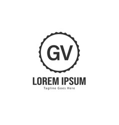Initial gv logo template with modern frame Vector Image