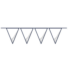 Line cute party flag decoration design Royalty Free Vector