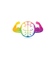 Strong brain logo design Royalty Free Vector Image