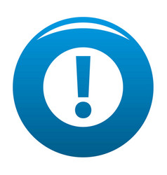 Exclamation point icon blue Royalty Free Vector Image