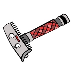 Funny doodle straight razor ready to shave your Vector Image