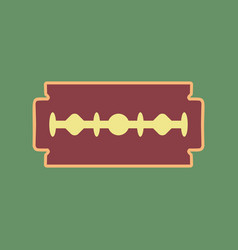 Razor blade sign blue 3d printed icon on Vector Image