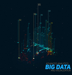Abstract 3d big data visualization Royalty Free Vector Image