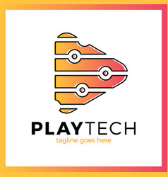 Play tech logo Royalty Free Vector Image - VectorStock