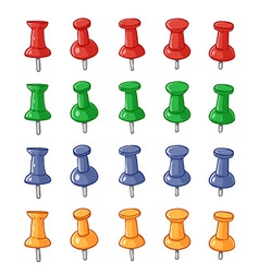 Set of color push pins plastic pushpin Royalty Free Vector