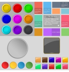 Big set of different colored buttons trendy modern