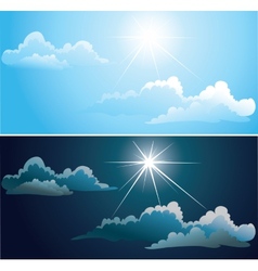 Day and night sky background Royalty Free Vector Image