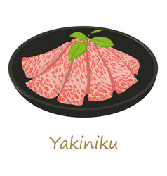 Yakiniku icon cartoon style Royalty Free Vector Image
