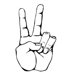 Black silhouette okay hand gesture icon graphic Vector Image