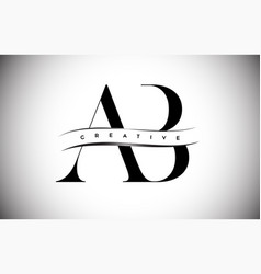 Ab letter logo design with serif typography font Vector Image