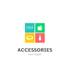Accessories icons flat style logo design Vector Image
