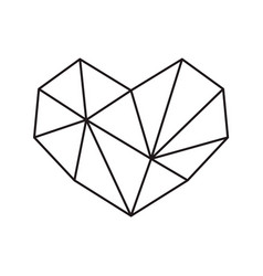Geometric symbol heart shape frame Royalty Free Vector Image