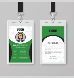 Creative green id card design template Royalty Free Vector