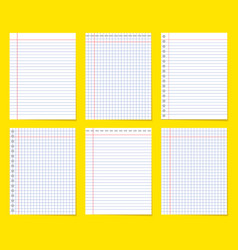 Ruled sheet notebook paper paper template Vector Image