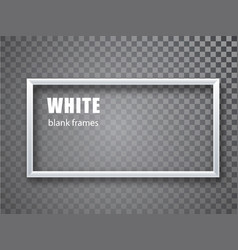 White thin rectangular frame with shadow Vector Image