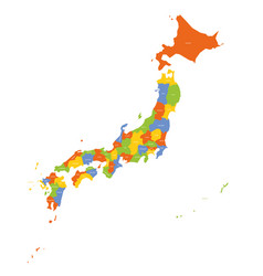 Japan prefectures map Royalty Free Vector Image