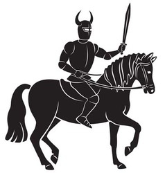 Ancient warrior on horseback Royalty Free Vector Image