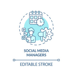 Social media managers concept icon Royalty Free Vector Image