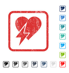 Heart shock icon rubber watermark Royalty Free Vector Image
