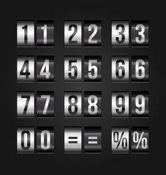 Countdown timer white color mechanical scoreboard Vector Image