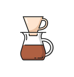 How to pour over coffee portable sketch Royalty Free Vector