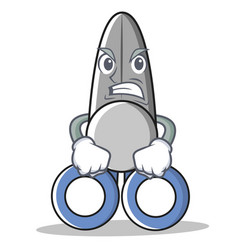 Angry scissor character cartoon style Royalty Free Vector