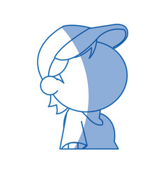 Childhood boy no face standing funny Royalty Free Vector