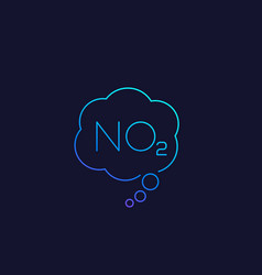 No2 nitrogen dioxide linear icon Royalty Free Vector Image