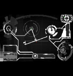 Hud user interface with elements interactive Vector Image