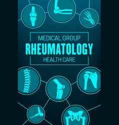 Rheumatology joints and rheumatic disorder poster Vector Image