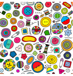 Buttons collection sketch page for your coloring Vector Image