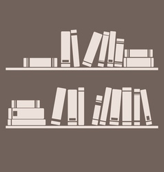 Book on shelf icon set bookshelf school objects Vector Image