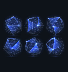 Geometric forms of diamonds polygons of Royalty Free Vector