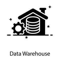 Data warehouse filled outline colorful logo Vector Image